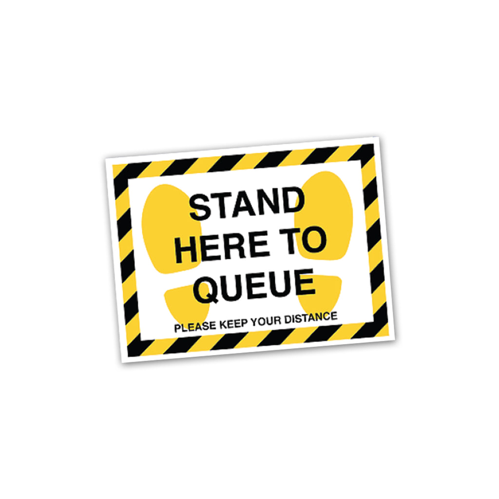 Queue Here Floor Stickers – Kudos Giftwrap